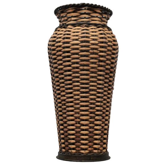 Home Interiors | Accents | Home Interiors Earth Tone Wicker Vase Metal ...